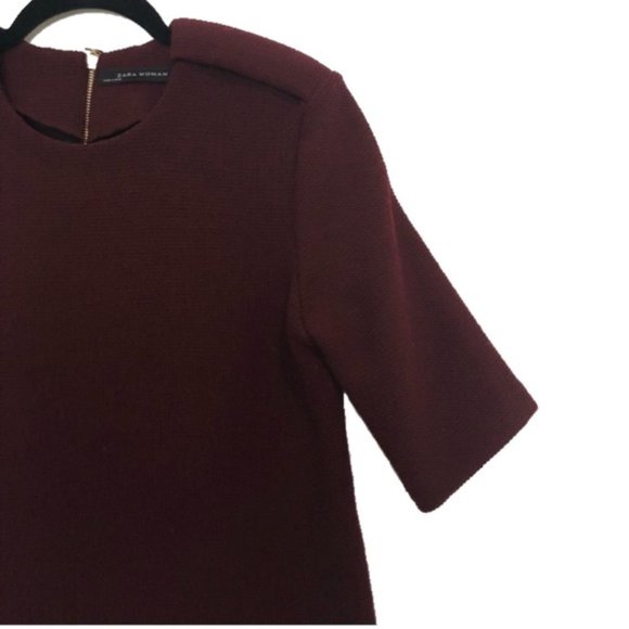 Zara | Tops | Zara Knit Top In Maroon | Poshmark
